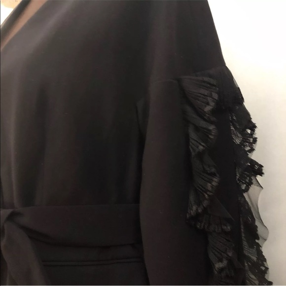 Zara | Jackets & Coats | Zara Ruffled Shirtjacket With Button Detail ...